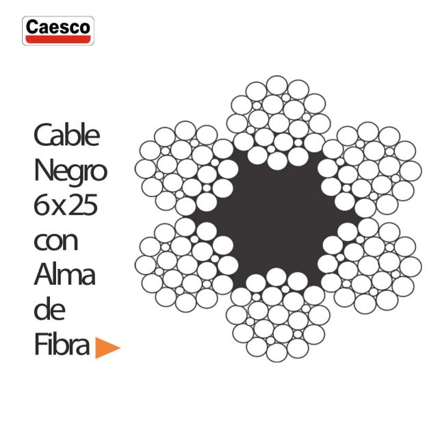 Cable Negro 6 x25 con Alma de Acero – CS Beaver